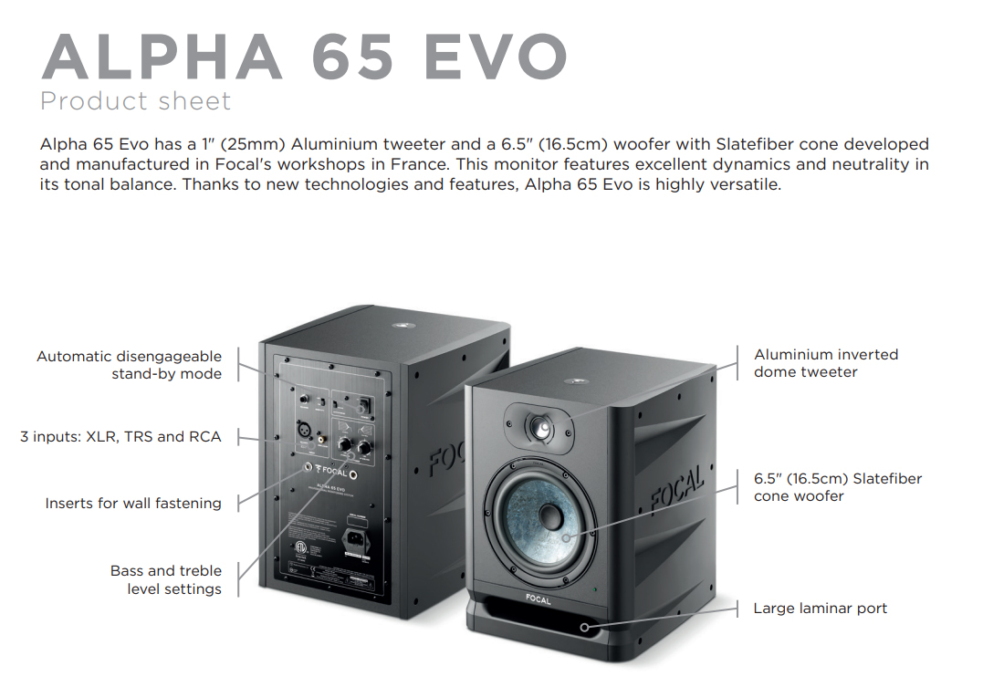 Focal Alpha 65 Evo - Producten - Lobbes Pro Audio